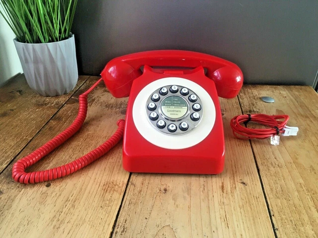 RETRO GOODMANS REDIAL Red Desk Phone Dial Landline Corded 746 Series ...