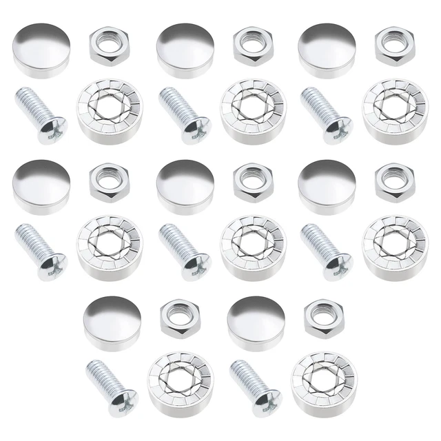 8 SETS LICENSE Plate Screw Caps Screws Car Number Plate Fastener for ...