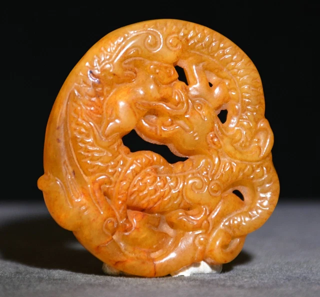 5CM OLD JADE FengShui Dragon Beast YuBi Yu Bi Pendant Le dragon ...