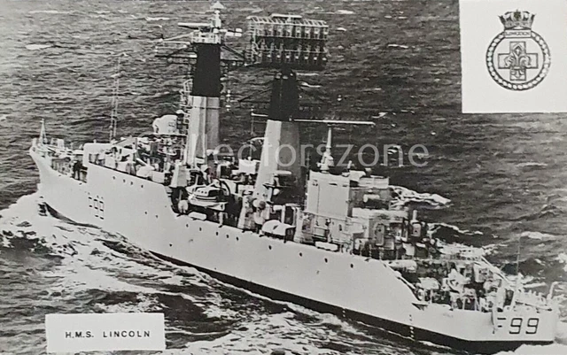 BRITISH ROYAL NAVY Ship Photograph HMS Lincoln F99 Salisbury-class frig ...