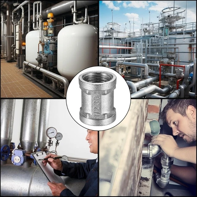 FEMALE THREADED PIPE Adapter Double Sleeve Connection Nipple Easy to ...