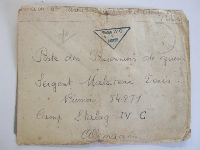 LETTRE PRISONNIER DE guerre, STALAG IVc 8, 11-40, franchise militaire ...