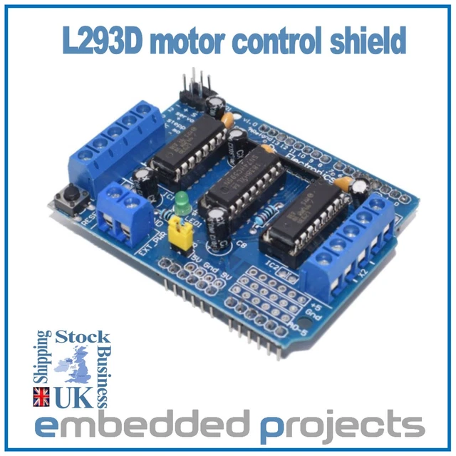L293D MOTOR DRIVER Shield for Arduino UNO (Servos, DC Motor, Steppers ...