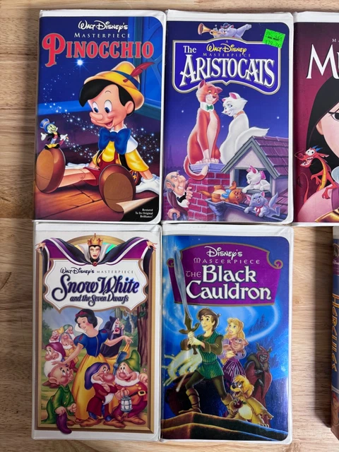 DISNEY MASTERPIECE COLLECTION VHS Lot Aristocats Mulan Hercules Black ...