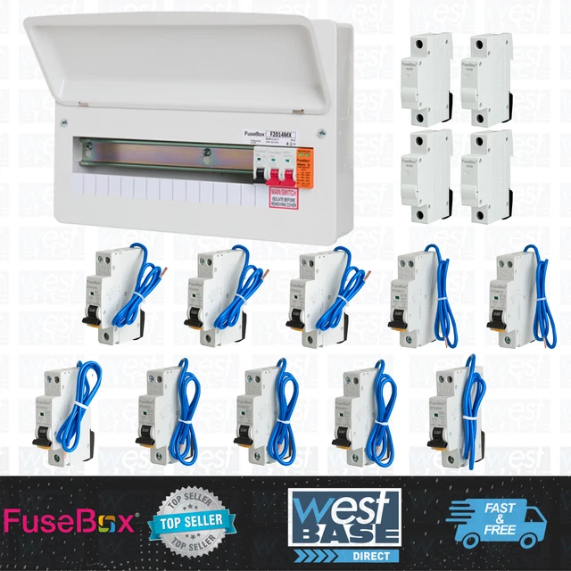 FUSEBOX F2014MX 14 Way SPD Metal Consumer Unit with 10 Mini Type A DP ...