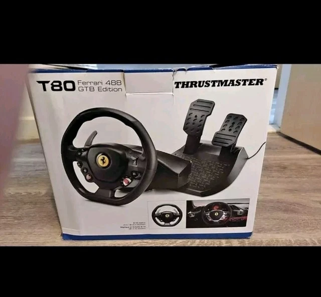 THRUSTMASTER T80 FERRARI 488 GTB Racing Wheel Pedal PS5/PC Video Game ...