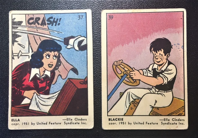 RARE, 1951 STAR Weekly Cards, Frostade, Comic Strip Elie Cinders, Ella ...