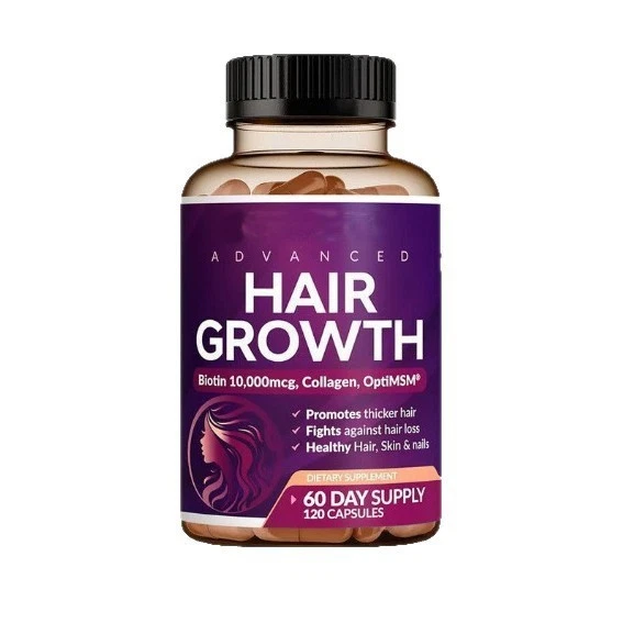 ADVANCED HAIR GROWTH Supplement for Stronger Hair, Skin & Nails 30-120 ...