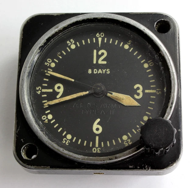 JAEGER LECOULTRE TYPE A-11 8-Days Aircraft Clock USA Navy Longines ...