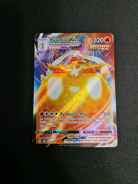 CARTE POKÉMON PYROBUT Vmax 045/264 Poing de Fusion Fr Mint Neuf EUR 1 ...