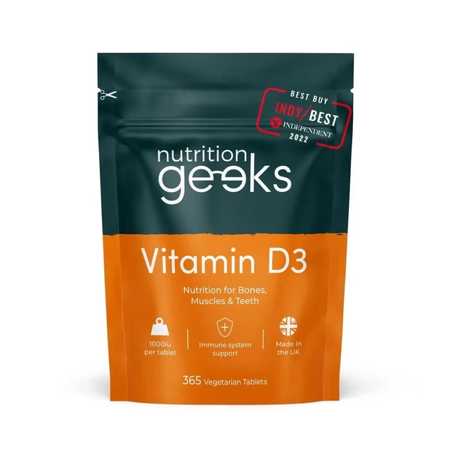 NUTRITION GEEKS VITAMIN D3 Optimum Strength Supplement - 365 Tablets ...