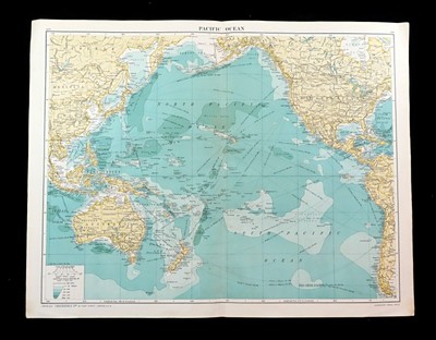 MAP OF PACIFIC Ocean Steamship Routes Shipping Lines Post WW1 Antique ...