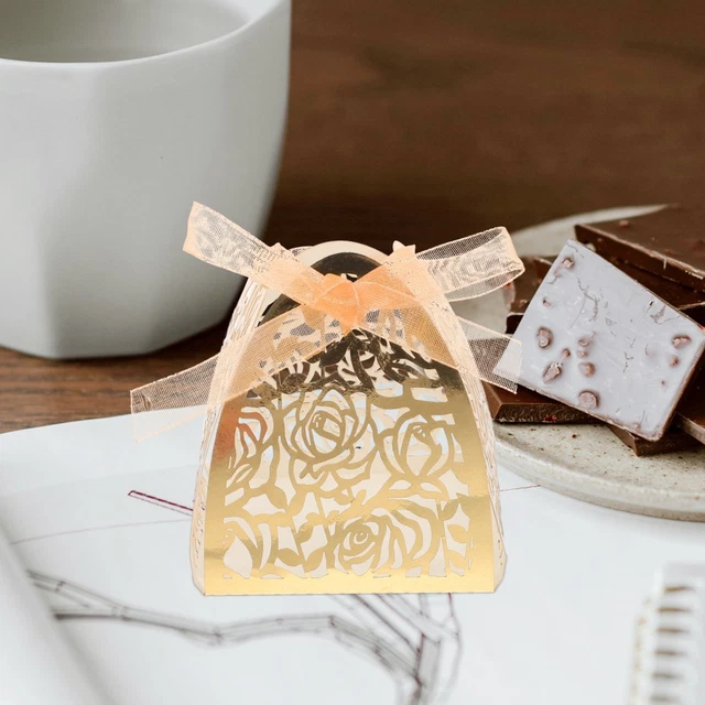 50 PCS PAPER Cups Hollow Rose Chocolate Wrapper Candy Papers for ...