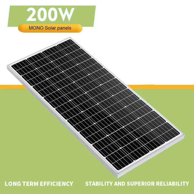 200W WATT MONOCRYSTALLINE Solar Panel 12V Off Grid RV Power Caravan Charger Boat £129.88 ...