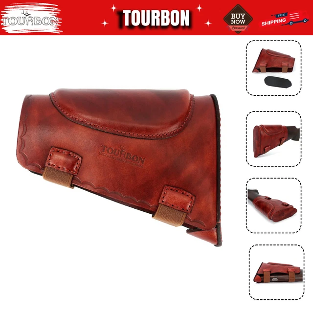 TOURBON HUNTING LEATHER Shotgun Recoil Pad Rifle Stock LOP ADD Cheek ...