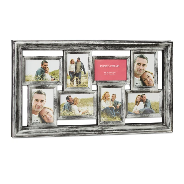 CADRE PHOTOS PÊLE-MÊLE 8 photos Galerie mur cadre mural vintage 8 images EUR 31,99 - PicClick FR
