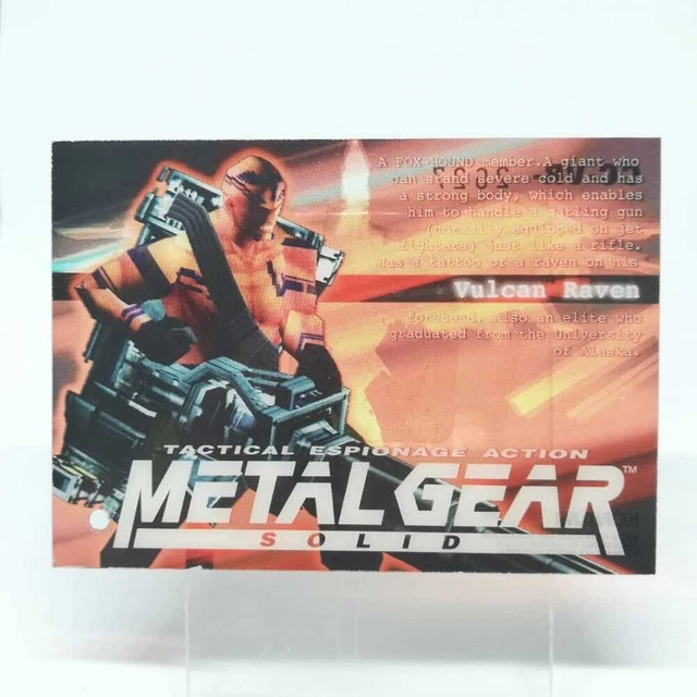 078 VULCAN RAVEN Metal Gear Solid Trading card Plastic Back serial ...