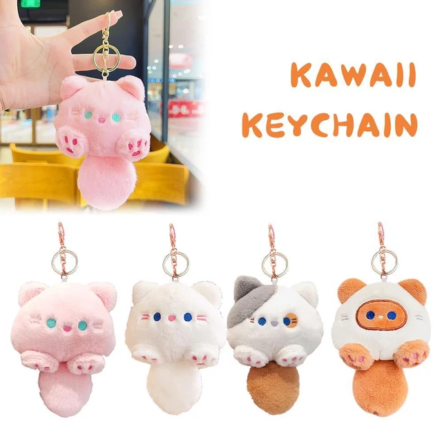 KAWAII SOFT STUFFED Animal Little Cat Keychain Plush Bag Car Pendant ...