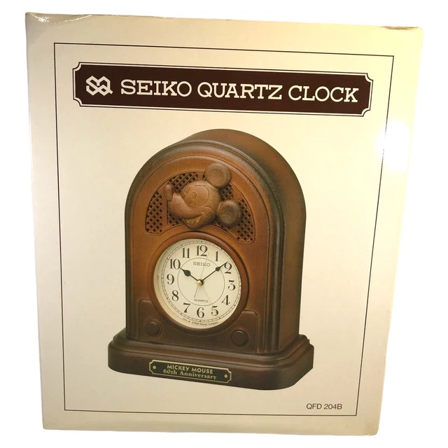 VINTAGE SEIKO QUARTZ Mickey Mouse Walt Disney Clock 1987 60th ...