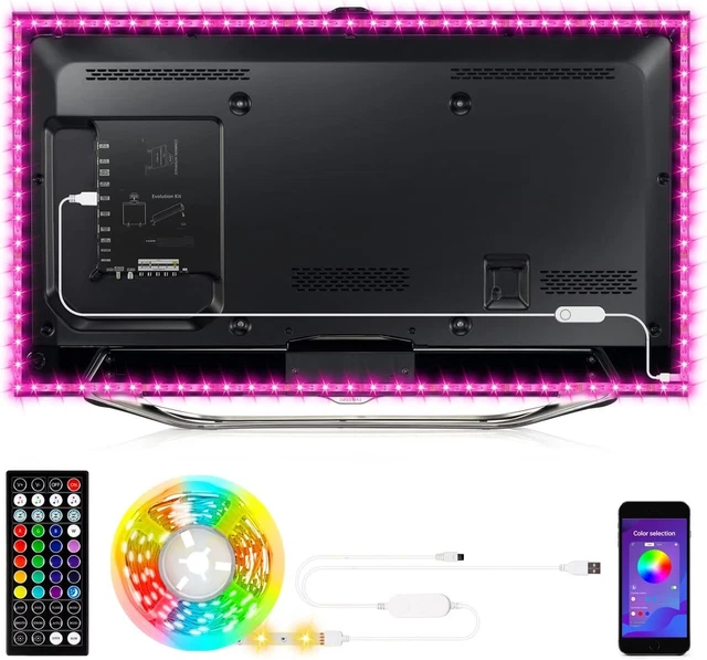 SUNITY 5M TV LED Backlight, USB Led Strip Multicolor-5m Tv Backlight £ ...