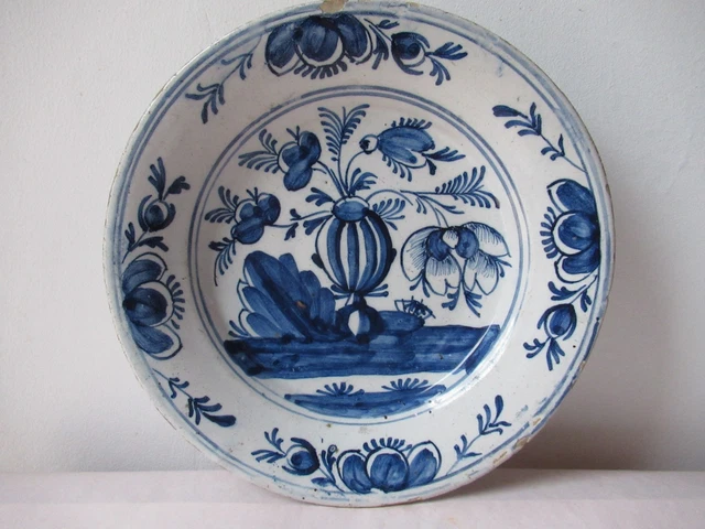 ANCIENNE ASSIETTE FAIENCE de Delft. 18ème Siècle. Antique ceramic Delft ...