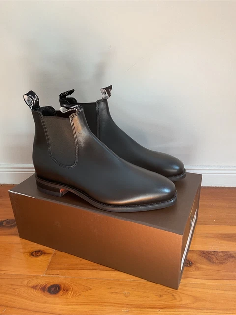 RM WILLIAMS BLACK Comfort Craftsman Yearling Leather Chisel Toe Boot ...