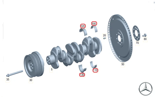 ORIGINAL MERCEDES-BENZ A6510330101 Set Rodamiento Principal Medida ...