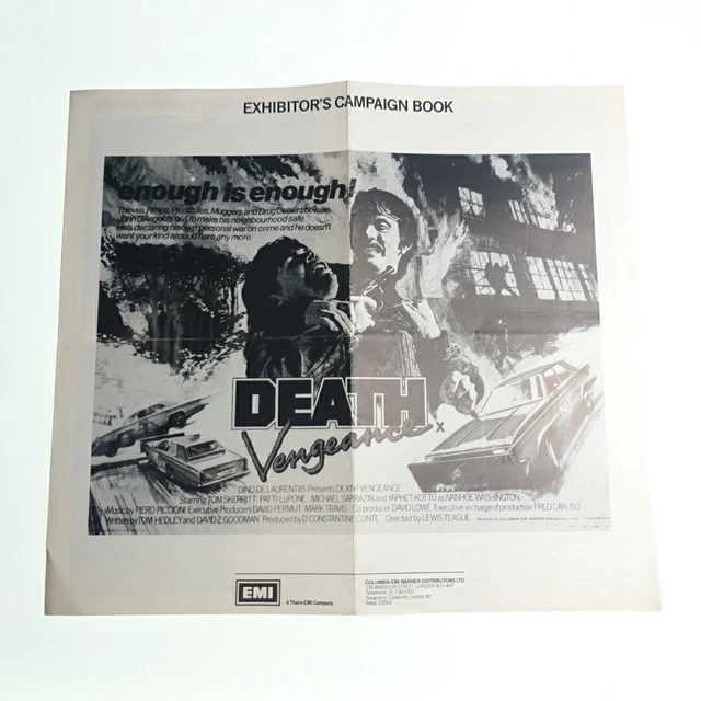 DEATH VENGEANCE EXHIBITORS Campaign Book Leaflet Pamphlet £9.00 ...