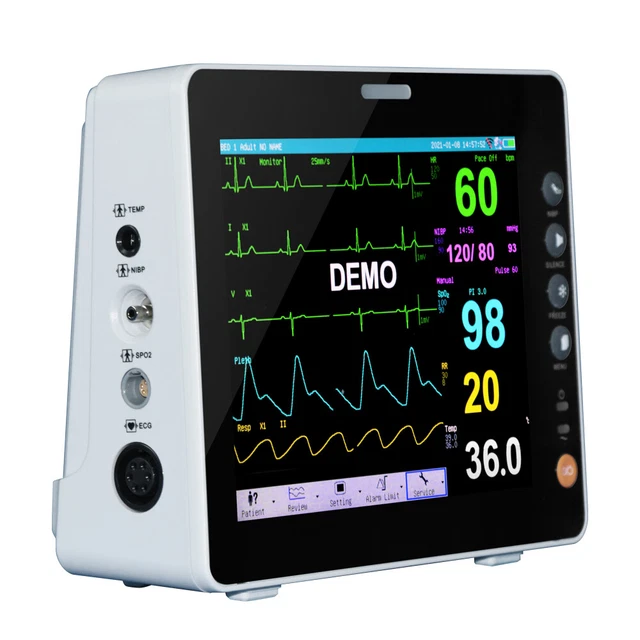 8'' MEDICAL PORTABLE Vital Signs Patient Monitor 6-parameter ECG SPO2 ...