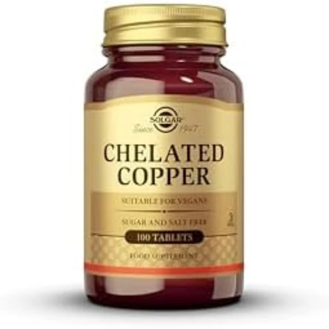 SOLGAR CHELATED COPPER Tablets - 100 Tablets - Supports Immunity - UK ...