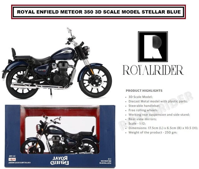100% GENUINE ROYAL ENFIELD "Meteor 350 3D Scale Model Stellar Blue" $65 ...
