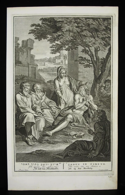 ANTICO BIBLICAL RILIEVO Firmata Job Jobus Seduto Su Un Letame 1728 L ...