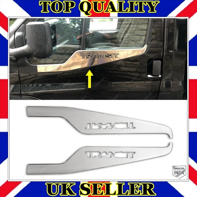 CHROME SIDE DOOR Window Trim 2 pcs S.STEEL For Ford TRANSIT MK7 2006 to ...