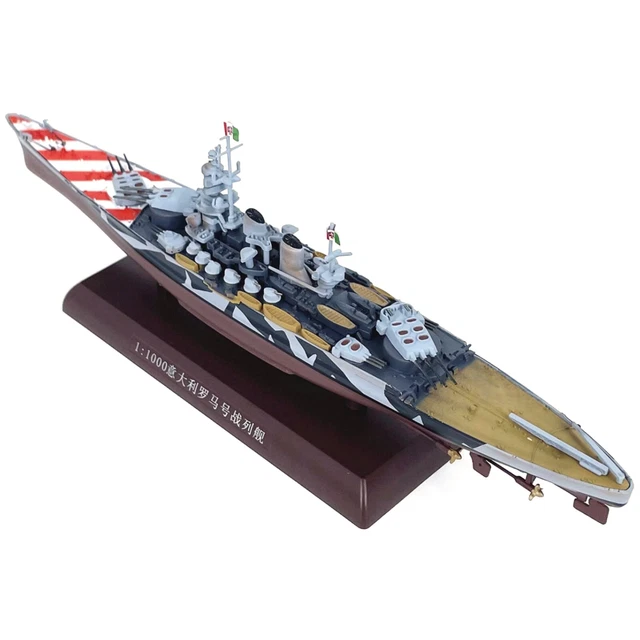 24CM DIECAST ALLOY 1/1000 Scale Italian Battleship Roma Simulation ...