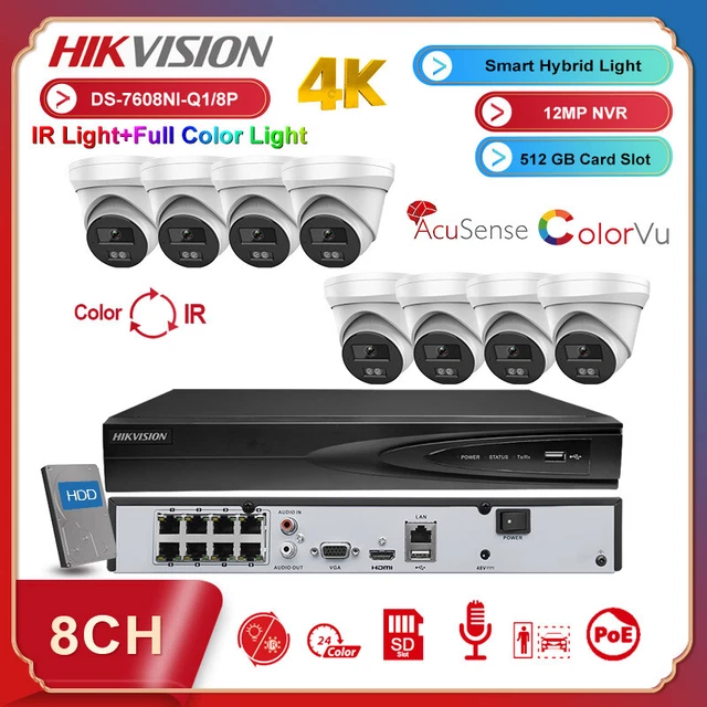 HIKVISION 4K 8CH OEM 8MP ColorVu IP Camera System Full Color+IR Dual ...
