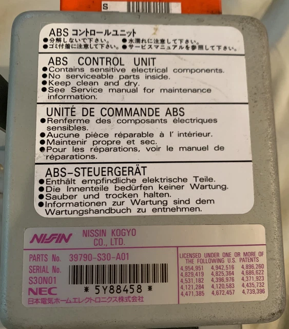 2000 HONDA PRELUDE ABS Control Module Computer Unit 39790-S30-A01 $68. ...