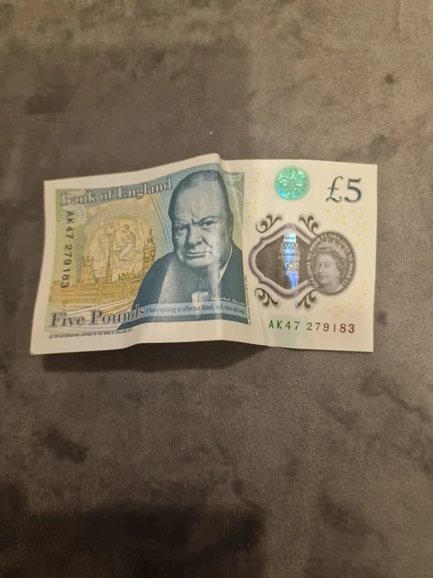 AK47 £5 NOTE Genuine Banknote GBP Five Pound Real Note Serial Number AK ...