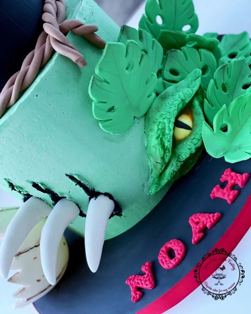 JURASSIC PARK DINOSAUR T-Rex Handmade Fondant Edible Birthday Cake ...