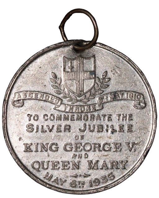 1935 KING GEORGE V AND QUEEN MARY 33mm SILVER JUBILEE MEDAL - teddy tail league EUR 13,85 ...
