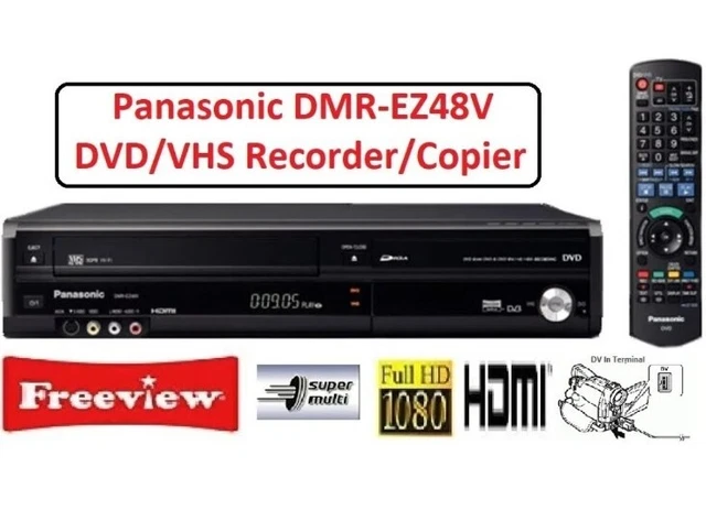 PANASONIC DMR-EZ48V VHS Dvd Player Recorder. Hdmi.freeview. Copy From ...
