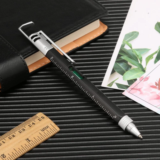 MULTI-FUNCTION BALLPOINT PEN Phone Bracket Screwdriver Level Ruler ...