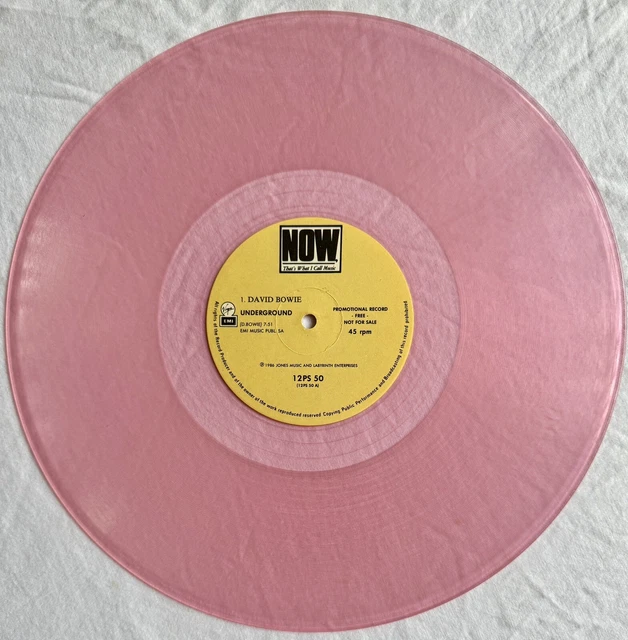 DAVID BOWIE -UNDERGROUND- Extremely Rare South African Clear Pink Vinyl ...