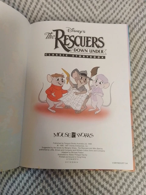 DISNEY'S THE RESCUERS Down Under Classic Storybook - Hardcover 1998 ...