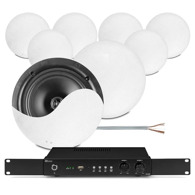 2-ZONE MULTI ROOM Bluetooth Ceiling Speaker System with 8x NCSS 5 ...