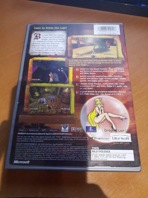 DRAGON'S LAIR 3D: Return to the Lair (Microsoft Xbox, 2002) Box only $7.99 - PicClick CA