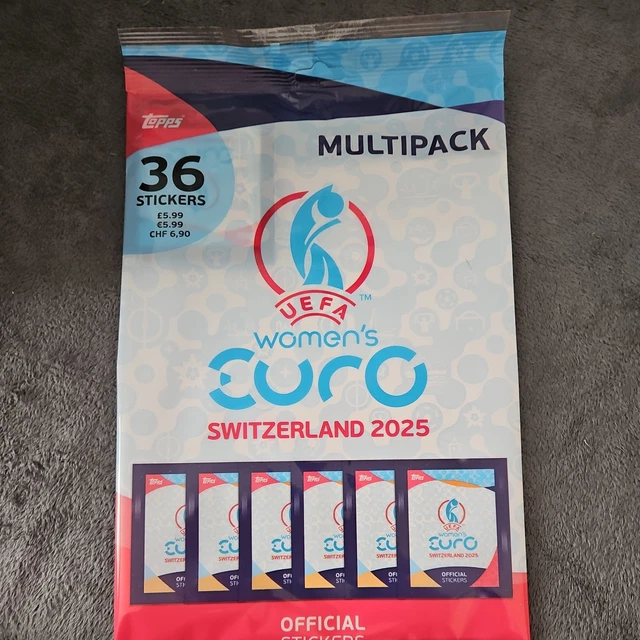 TOPPS UEFA WOMEN'S Euro 2025 Official Collection Multipack: 36 Stickers ...