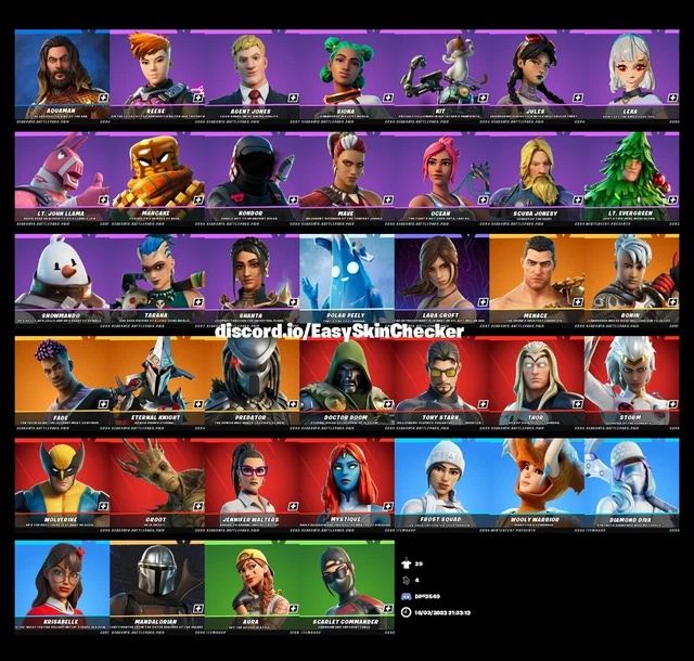 FN ACC *PREDATOR*AURA*LARA Croft*Many Icon Emotes*40 Skins*Scarlet ...