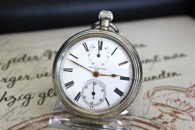 ANTIKE CHRONOMETER TASCHENUHR P. Norris Liverpool pocket watch up down ...