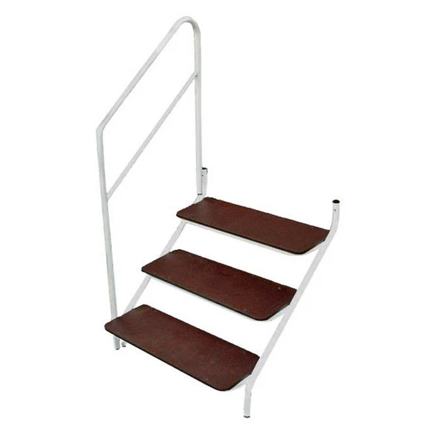 3 TREAD STEPS In White With Handrail Caravan Lodge Bolt On Static £174. ...