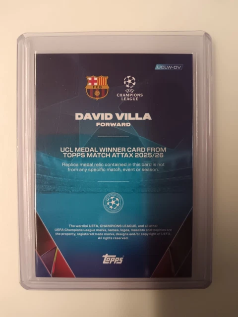 TOPPS MATCH ATTAX 2025/26 25/26 2026 David Villa Ucl Medal Winner Relic ...